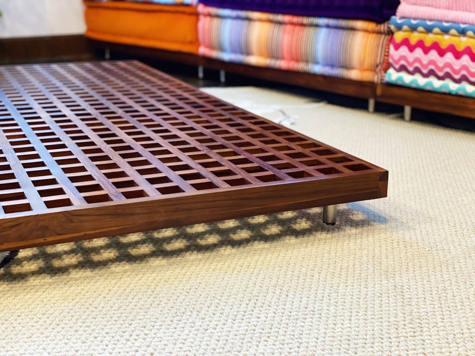 Brown Teak Wood Base / Level Coffee Table